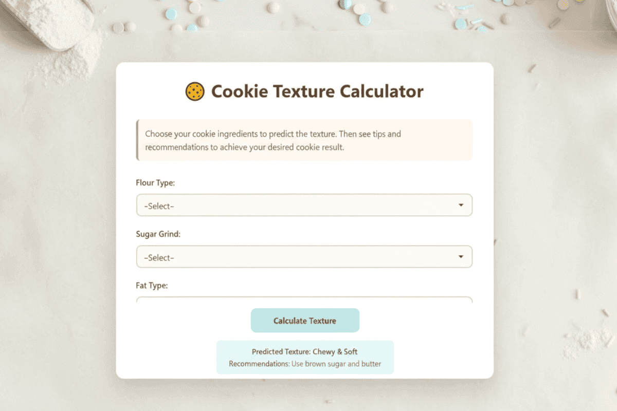 Free Cookie Texture Calculator – Perfect Cookies Fast